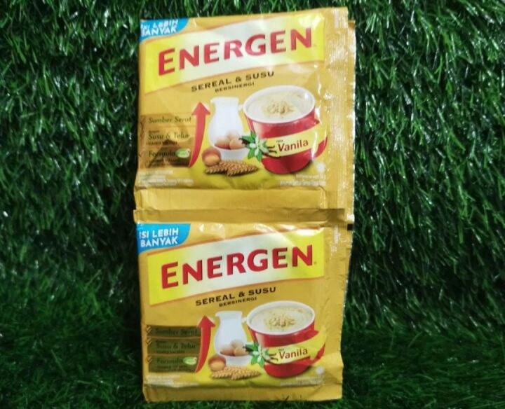 Energen minuman Sereal rasa Vanilla, Coklat, Kacang Hijau ( 1 Renceng ...