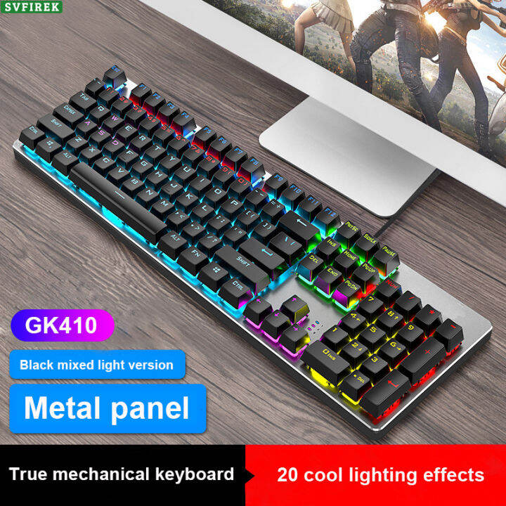 GK410 Mixed LED Light Mechanical Keyboard 104 Keys Gaming Keyboard RGB ...