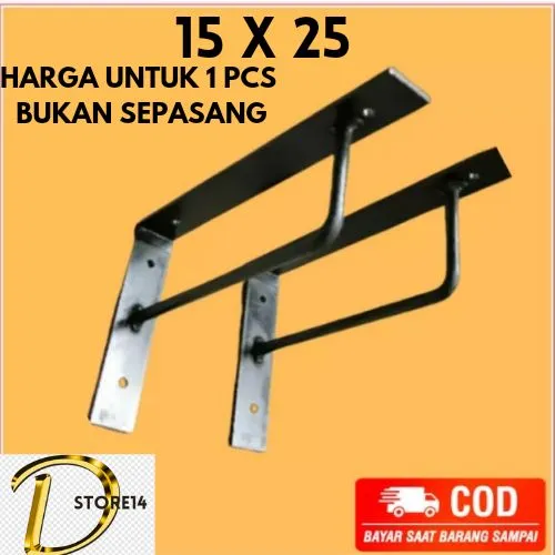 RAK BESI SIKU PENYANGGA RAK DINDING TEMPEL AMBALAN KAYU/BESI SIKU ...