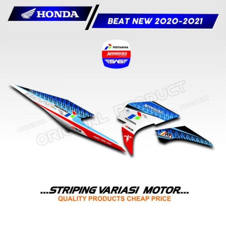 STRIPING VARIASI HONDA BEAT NEW 2020 2021 LIVERY PERTAMINA MANDALIKA ...