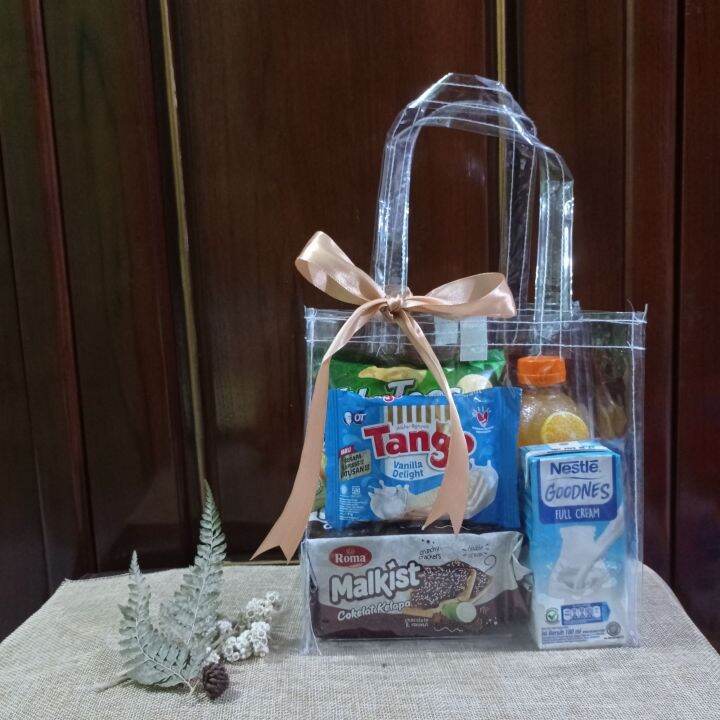 tas parcel mika ulang tahun / tas goodiebag mika transparan / tas mika ...