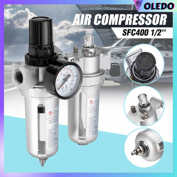 OLEDO SFC400 1/2'' SFC200 1/4 Air Compressor Oil Lubricator Moisture Water Trap Filter Regulator ...