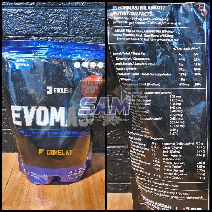 Suplemen Fitness EVOLENE Evo Mass 5 lb Malang 2275 gram Evomass ...