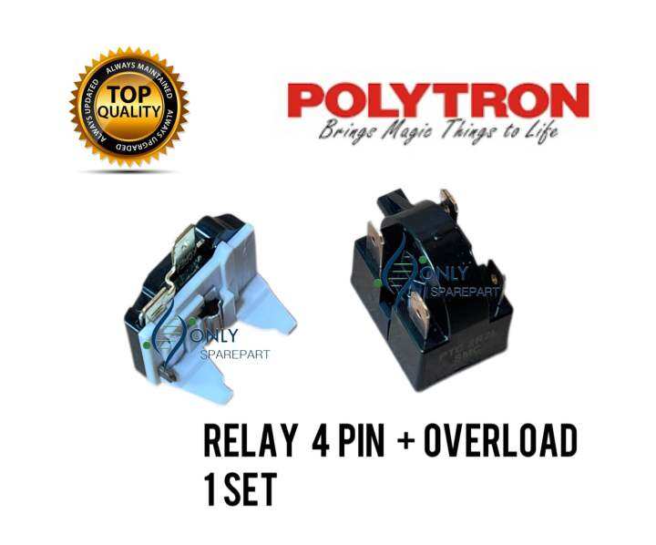 Relay 4 Pin + Ptc Overload Kulkas Polytron 1 pintu / 2 pintu | Lazada ...