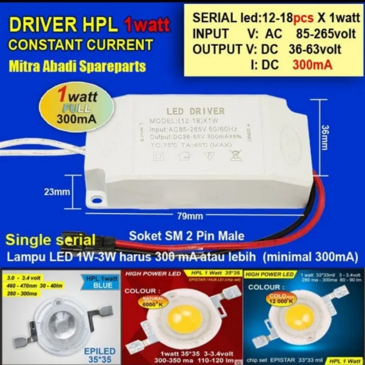 LED Driver Casing Plastik (12-18)x1W 300 mA B1218 | Lazada Indonesia
