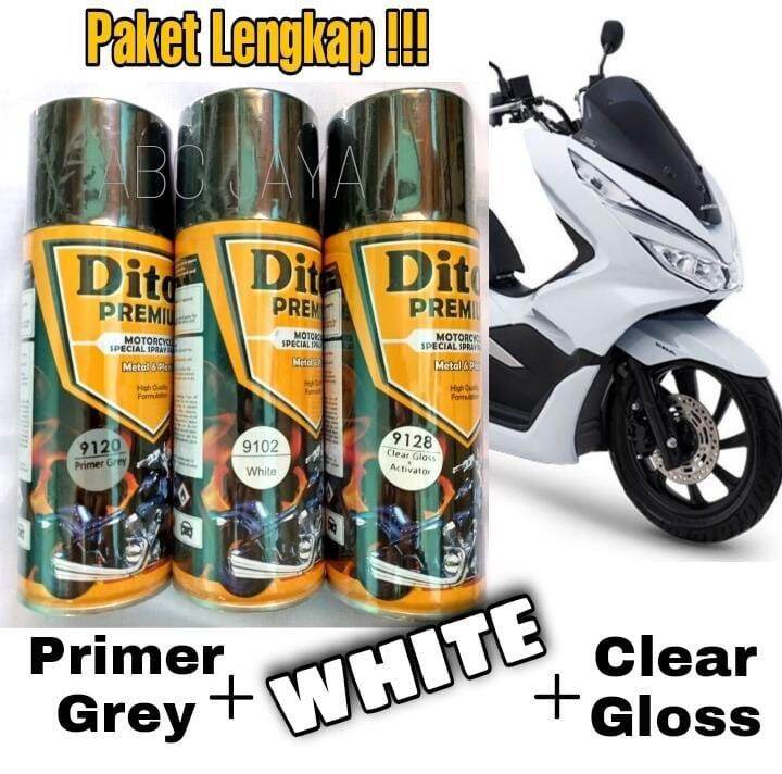 Paket Hemat Pylok Pylox Diton Premium 400ml Primer Grey 9120 + White ...