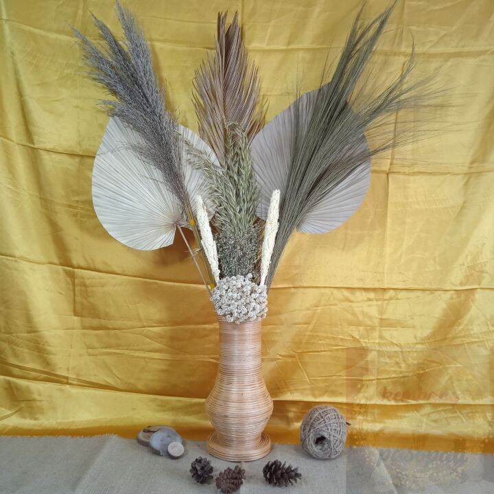 Paket Bunga Kering Vas 30Cm | Paket Hemat Bunga Kering | Paket Lengkap ...