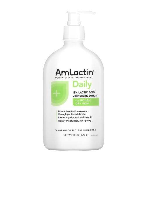 Amlactin Daily 12% Lactic Acid Moisturizing Lotion Fragrance Free 400g ...