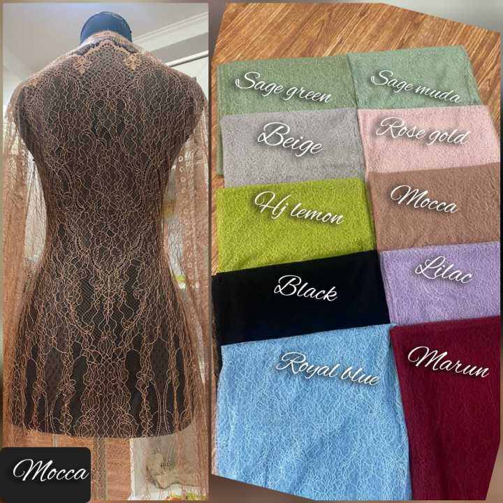 Kain Brokat Chantilly Lace Panel, Brukat chantily santily santili bakal ...