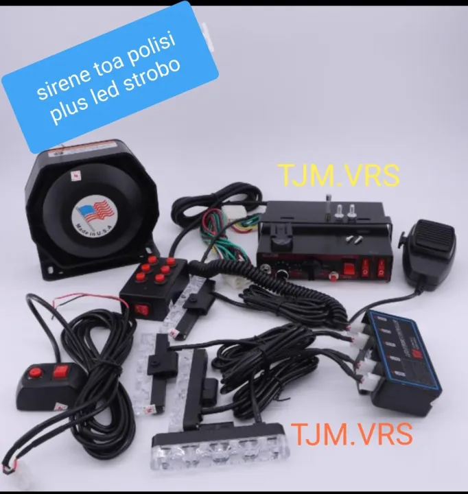 Paket Sirine Toa Polisi Tambah Lampu Led DRL Strobo Grill Bemper Depan ...