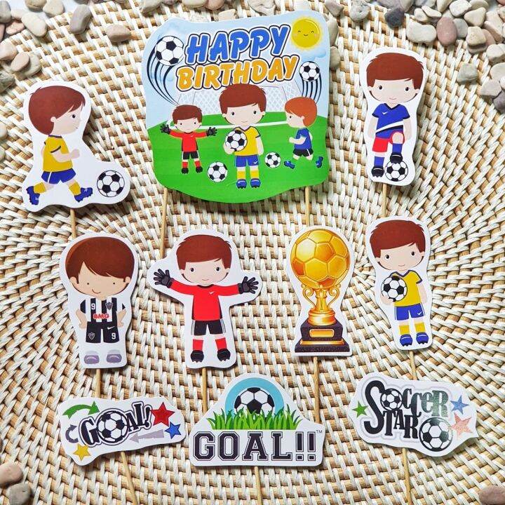 Sepak Bola Soccer Football Birthday Cake Topper 1 set | Lazada Indonesia