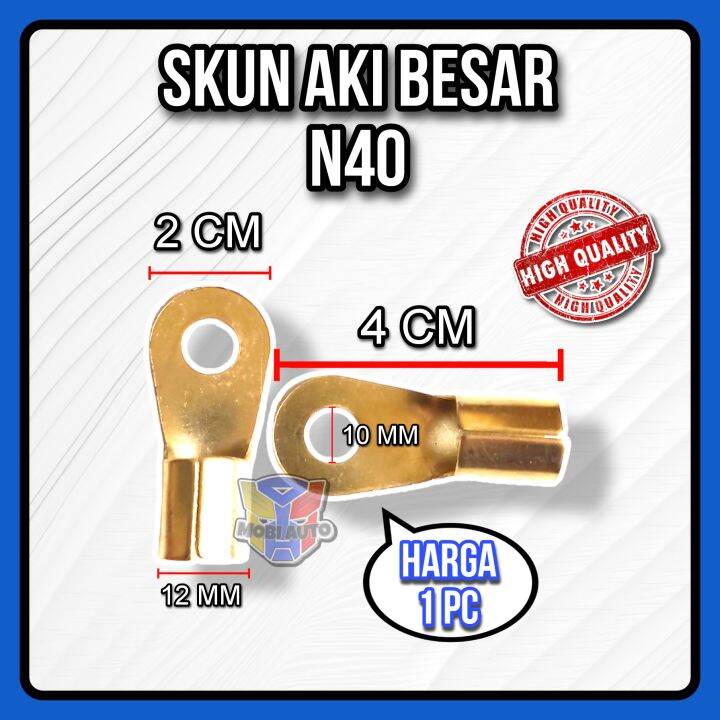 Skun Terminal Aki Besar Jumbo N40 Baut 14 M10 Kuning 40A | Lazada Indonesia