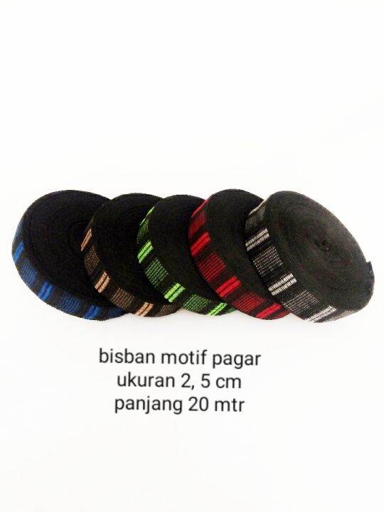 bisban tali webbing terbaru KD05 motif pagar uk 2, 5 cm 1 roll 20 meter ...