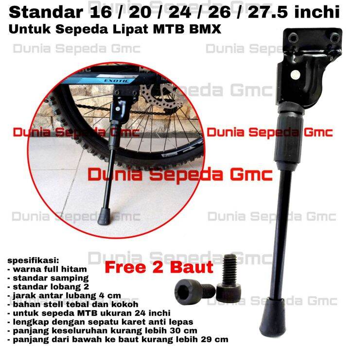 standar samping sepeda 16 20 24 26 27.5 inchi gunung mtb BMX lubang baut 2 jarak antara lubang 4 ...