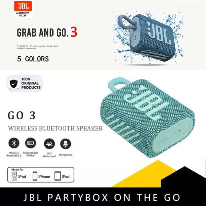 ต้นฉบับJBL GO3 Wireless Bluetooth Speaker 3D Surround Sound Subwoofer ...