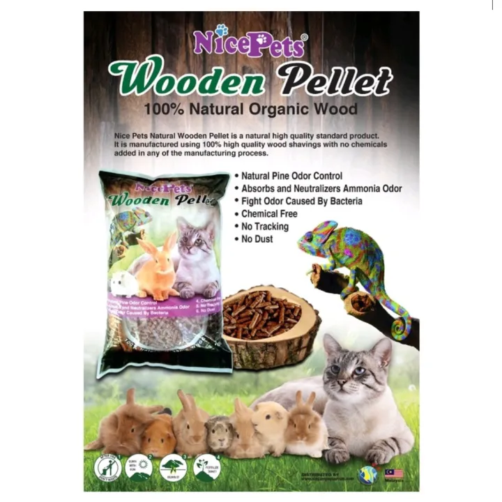 NicePets Natural Tropical Wooden Pellet Pine Wooden Natural Cat Litter ...