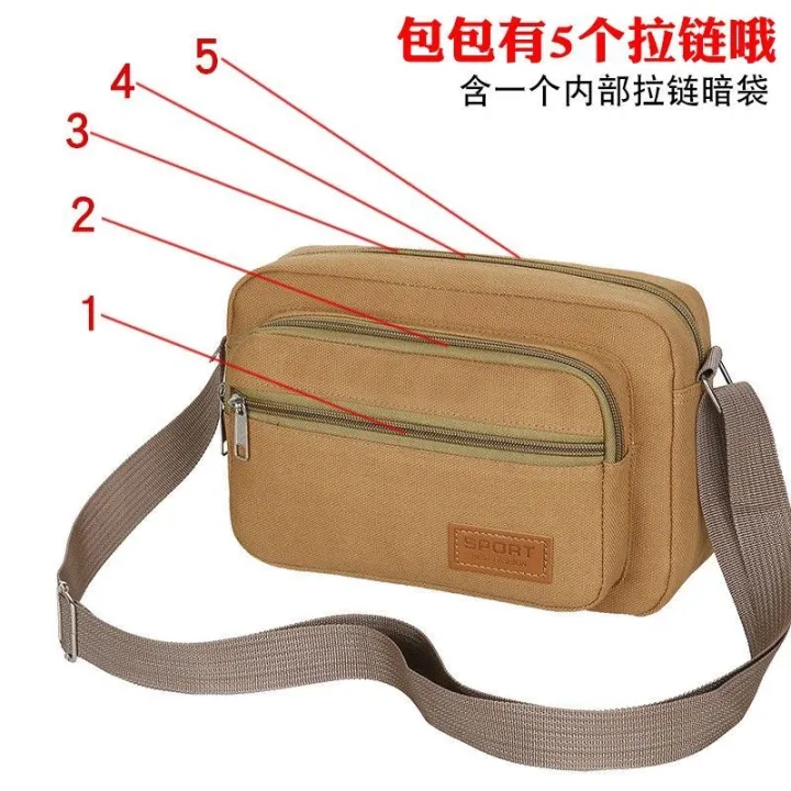 Taobao Collection กระเป๋าสะพายผู้ชายกระเป๋าเก็บเงินผู้ชายแบบหลายช่อง | Lazada.co.th