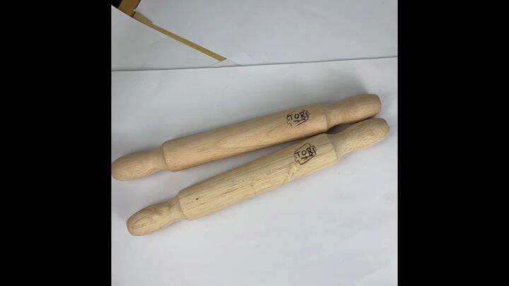 TORI HOME Wooden Rolling Pin | Solid Wood No Paint Coating | Kayu ...