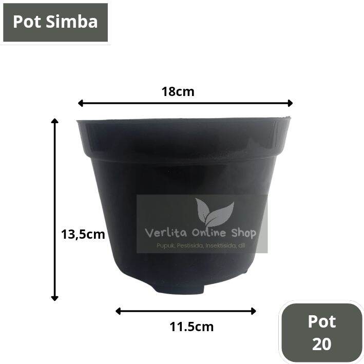 Pot Tanaman Pot Bunga Plastik Simba 20 Hitam | Lazada Indonesia