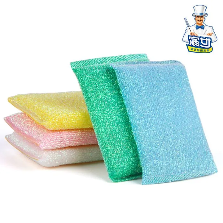 Good Goods Colorful Scrubbing Block 5 Pieces Washing Pot Sponge Three ...