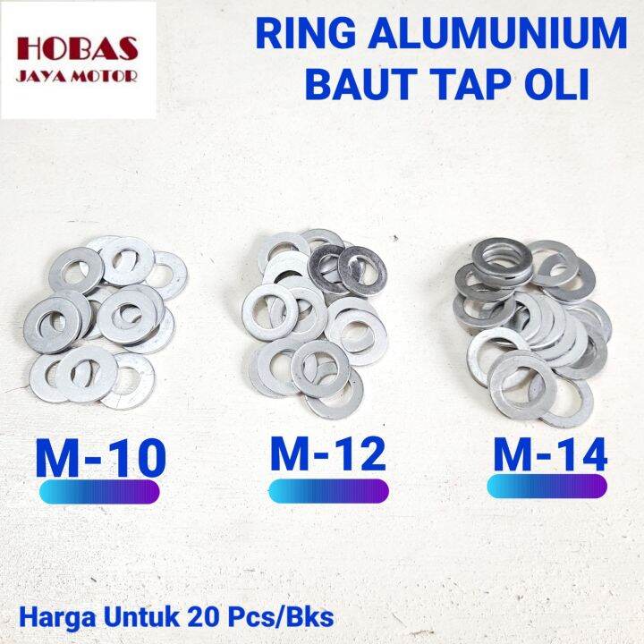 [20 Pcs] Ring alumunium baut tap oli paking M14 M12 M10 M8 motor ...