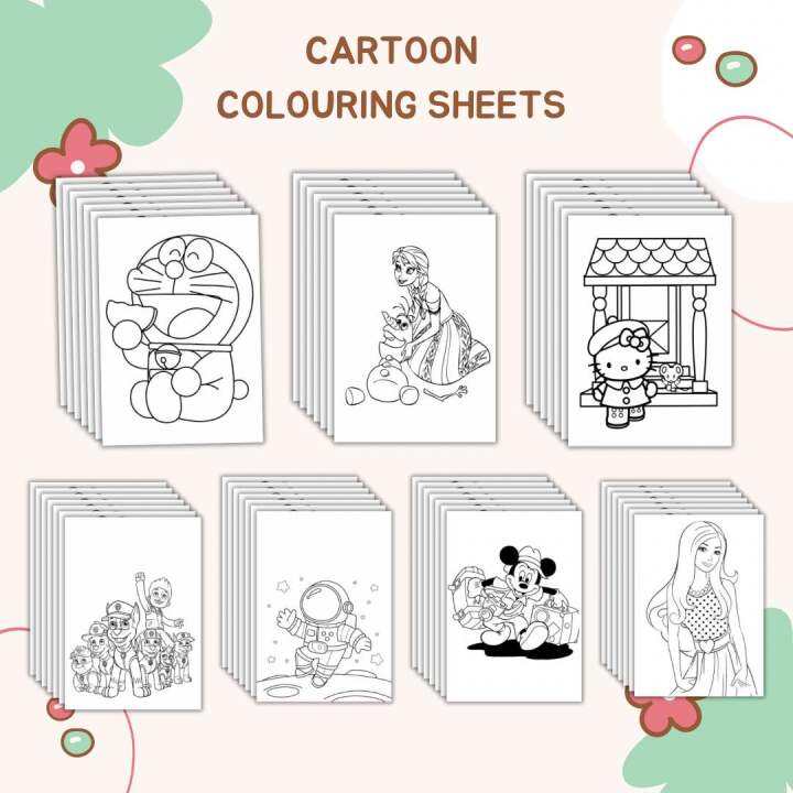 MINI ME | KERTAS MEWARNA KARTUN CARTOON COLOURING SHEET | Lazada