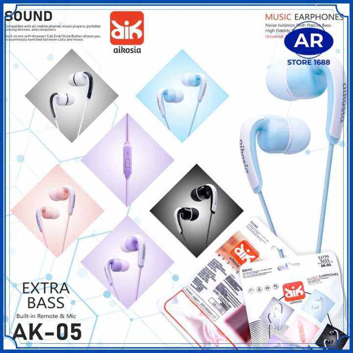 AR-HANDSFREE AIKOSIA MODEL AK-05 SUPER BASS / HEADSET/EARPHONE/HENDSET/HF AIKOSIA AK05 | Lazada ...