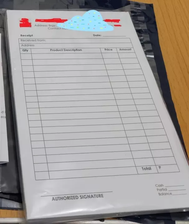 half shortbond lengthwise customized sales receipt/ invoice | Lazada PH