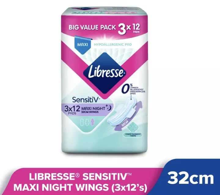Libresse Maxi Night 32cm Wings (3x12pads) | Lazada