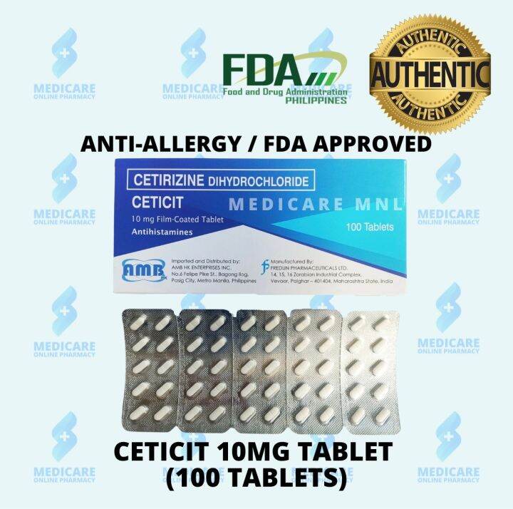 CETRZNE Ceticit 10mg film coated tablets (100 Tablets) | Lazada PH