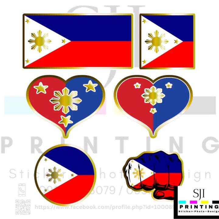 SJI Sticker with Glossy Photo Top / Waterproof Philippine Flag - for ...