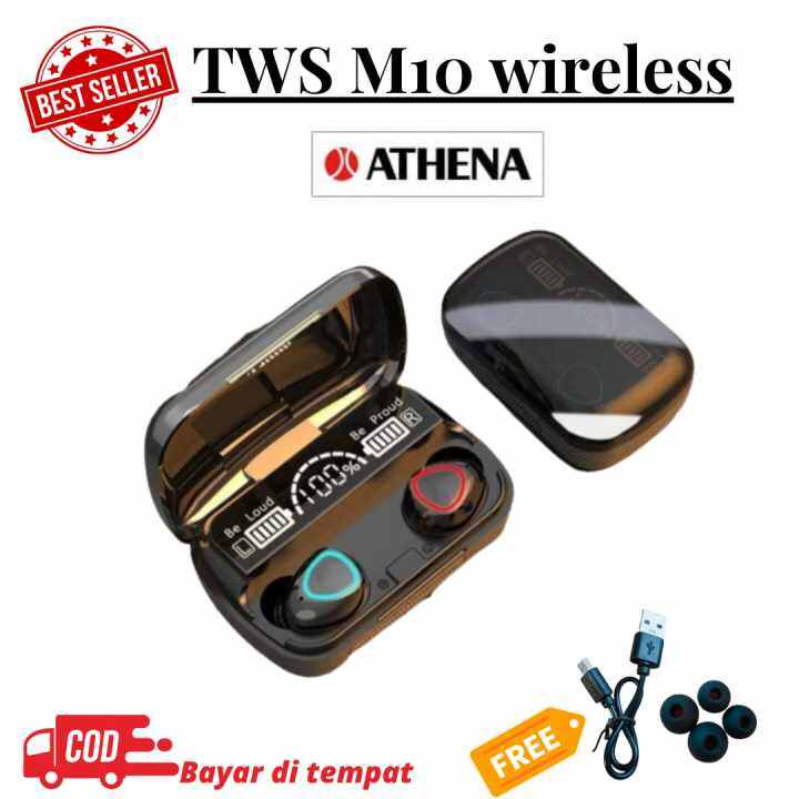 TWS M10 HEADSET BLUETOOTH WIRELESS TWS M10 WITH POWERBANK 3500 MAH | Lazada Indonesia