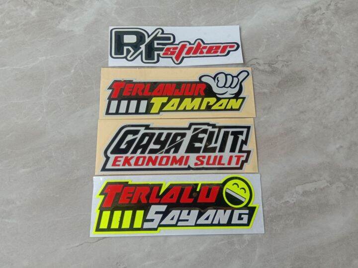 Sticker kaya elit ekonomi sulit stiker kata kata lucu cutting | Lazada ...