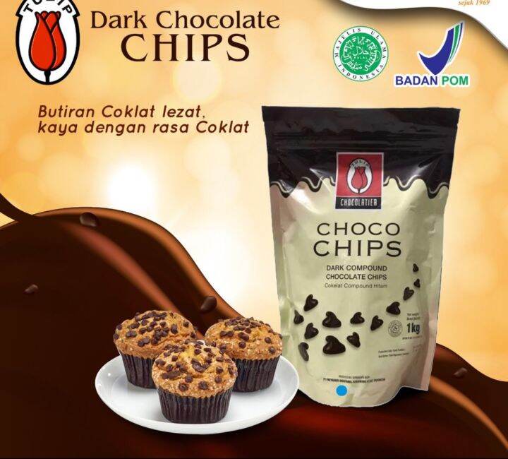 Tulip Choco chips 1kg Dark Compound Chocolate Chips Chocolatier ...