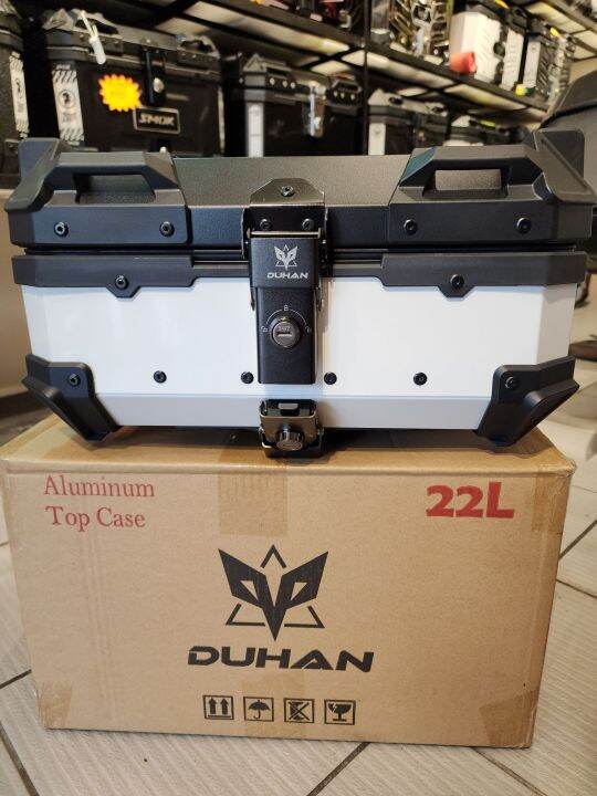 22L Duhan WHITE Alloy Topbox NO BACKREST with baseplate,mounting bolts ...