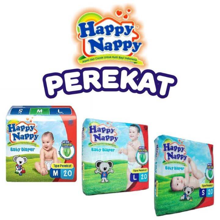 Happy Nappy Type Perekat S20, M20 Dan L20 || Happy Nappy Type Perekat ...