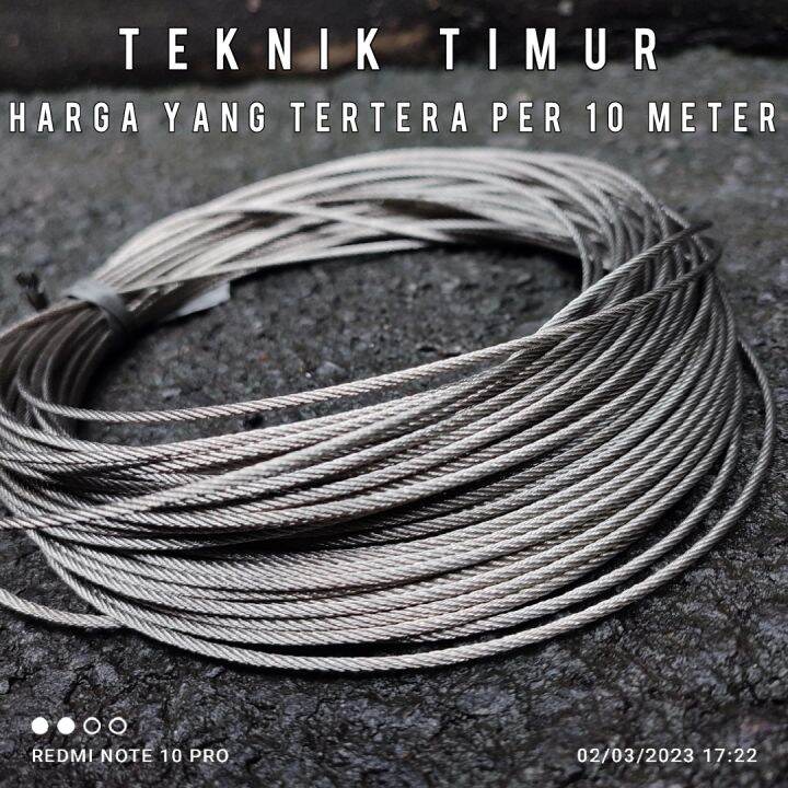 kawat seling baja stainless 0.5 mm 0.8 mm 1 mm 1.2 mm 1.5 mm 2 mm | Lazada Indonesia