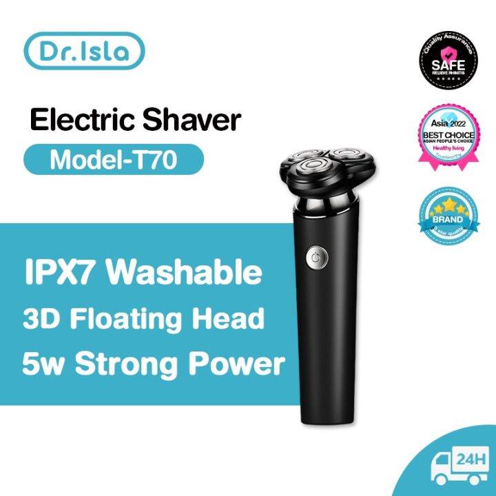 Original Dr.isla T70 Electric Shaver 3D Triple Blade Floating Razor Men ...
