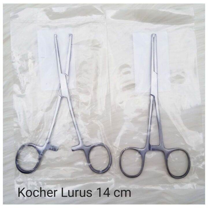 Klem Kocher Koher Lurus Forceps Straight 14cm Stainless Steel | Lazada ...
