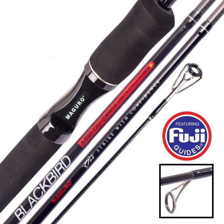 Joran Spinning Maguro Blackbird 150 165 180 Cm Ring Full Fuji / Ujung Joran Maguro BlackBird ...