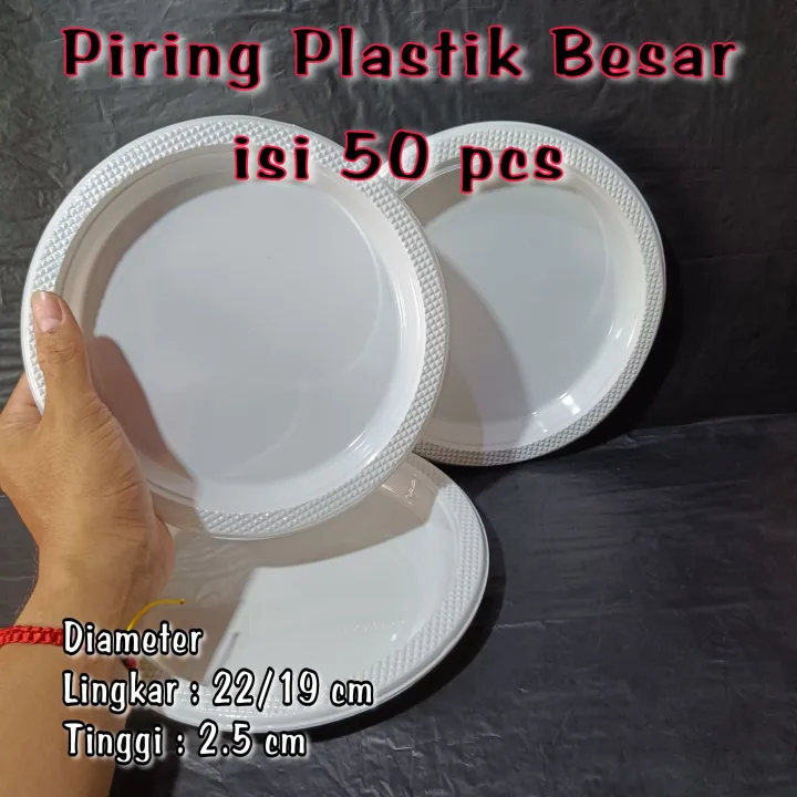 Piring Plastik Besar P-9 (isi 50 pcs) / piring makan sekali pakai ...