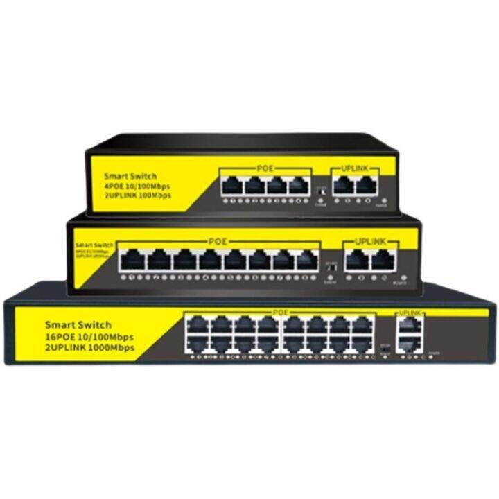 POE Switch 4CH/8CH/16CH พอร์ตสวิตช์ POE อีเธอร์เน็ต 10 / 100Mbps IEEE ...