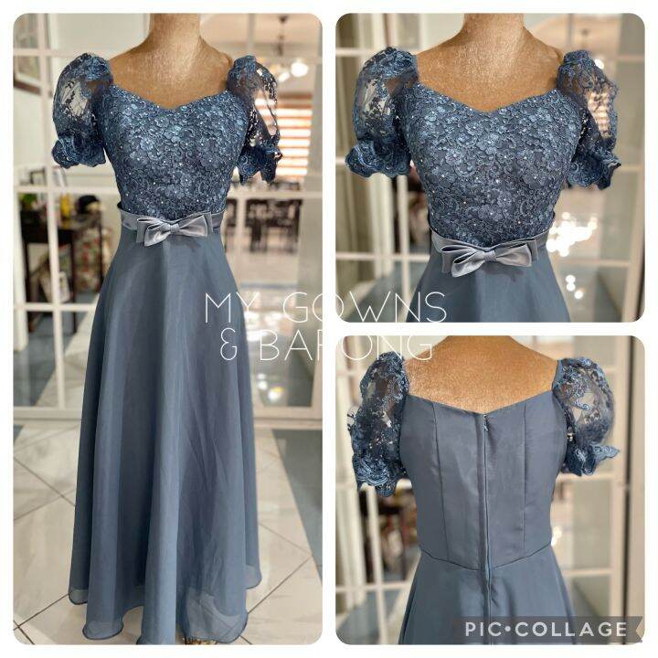 DUSTY BLUE PRINCIPAL SPONSOR / MOTHER / NINANG GOWN | Lazada PH