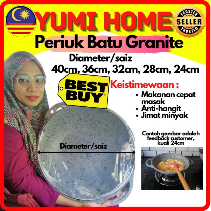 Kuali Batu Granite / Periuk Batu Granite Luar Dan Dalam / Kuali Batu ...