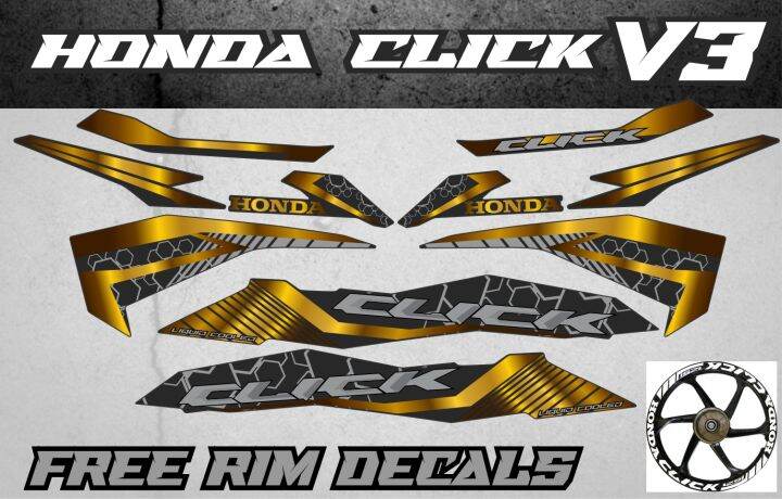 Honda Click v3 decals sticker, stock size, Laminated | Lazada PH