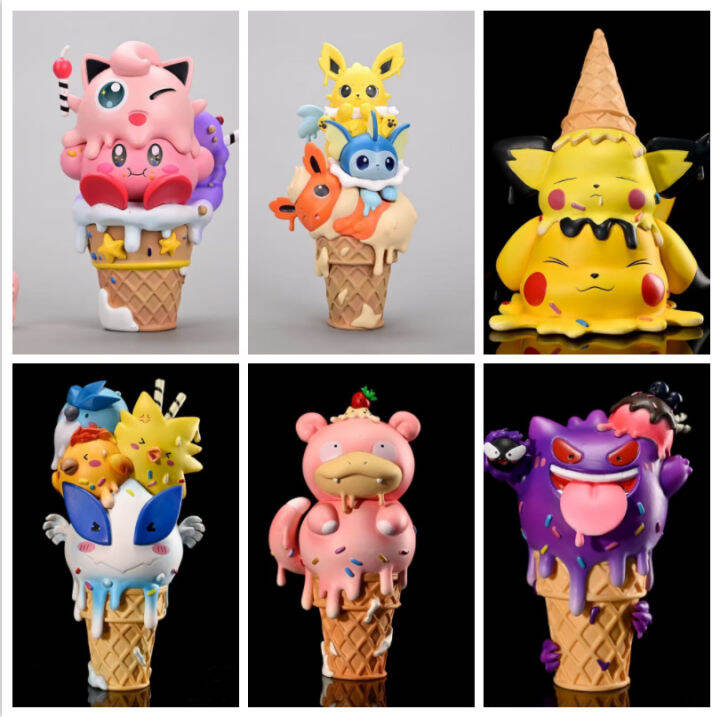Fast Shipping Pokemon Anime Figure Ice Cream Eevee Kirby Gengar