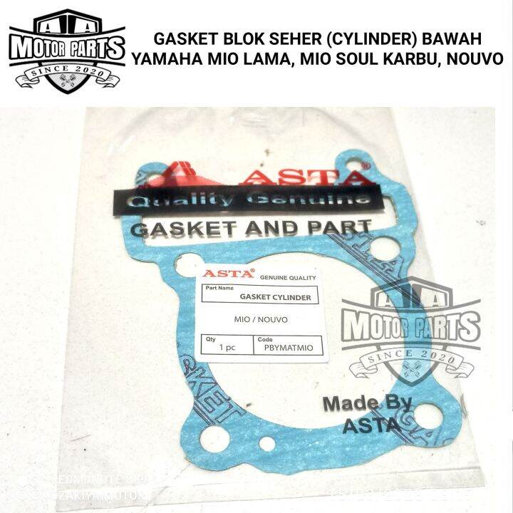 PAKING PERPAK GASKET BLOK SEHER CYLINDER BAWAH YAMAHA MIO LAMA/SPORTY/SMILE, MIO SOUL KARBU ...