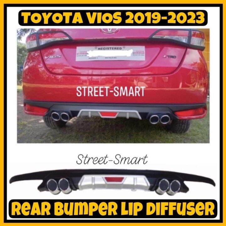 TOYOTA VIOS 2019-2023 REAR BUMPER LIP DIFFUSER (BLACK/CHROME) | Lazada PH