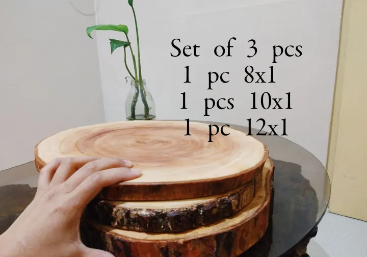 SET OF 3 PCS RUSTIC and HEAVY DUTY LOG BOARDS-for platter, steak board ...