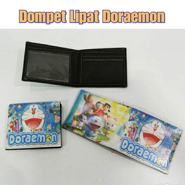 Dompet anak laki cowok uang lipat karakter printing kartun Doraemon Dora emon biru murah ...